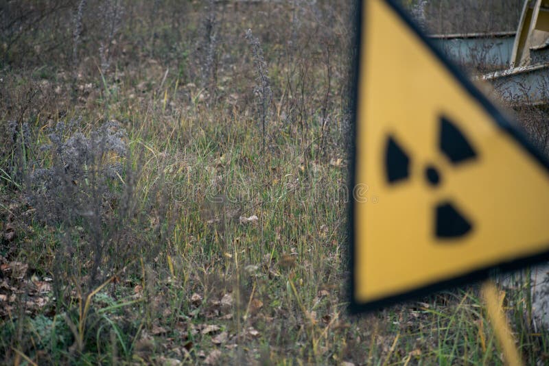 Pripyat Radiation Warning Sign in Chernobyl Stock Image - Image of ...