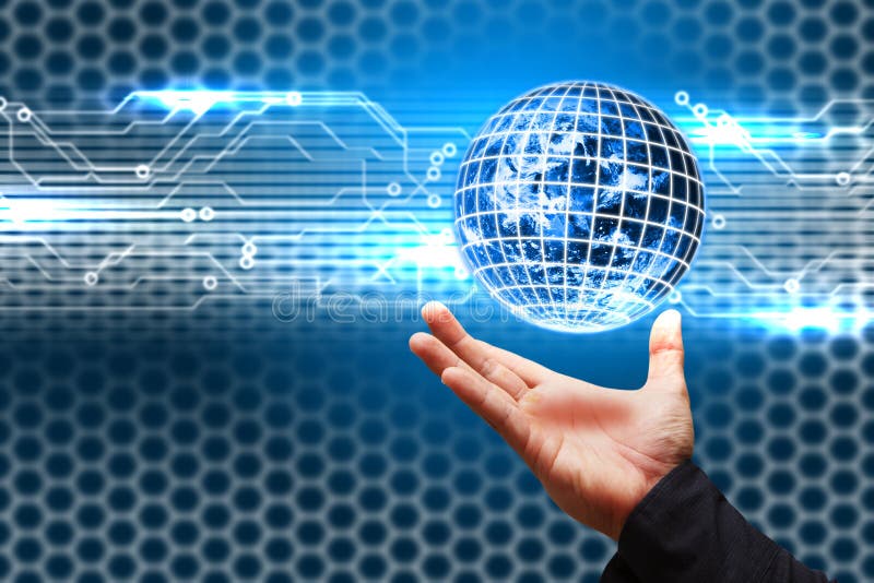 Prise De Main Le Monde Digital Image stock - Image du technologie ...