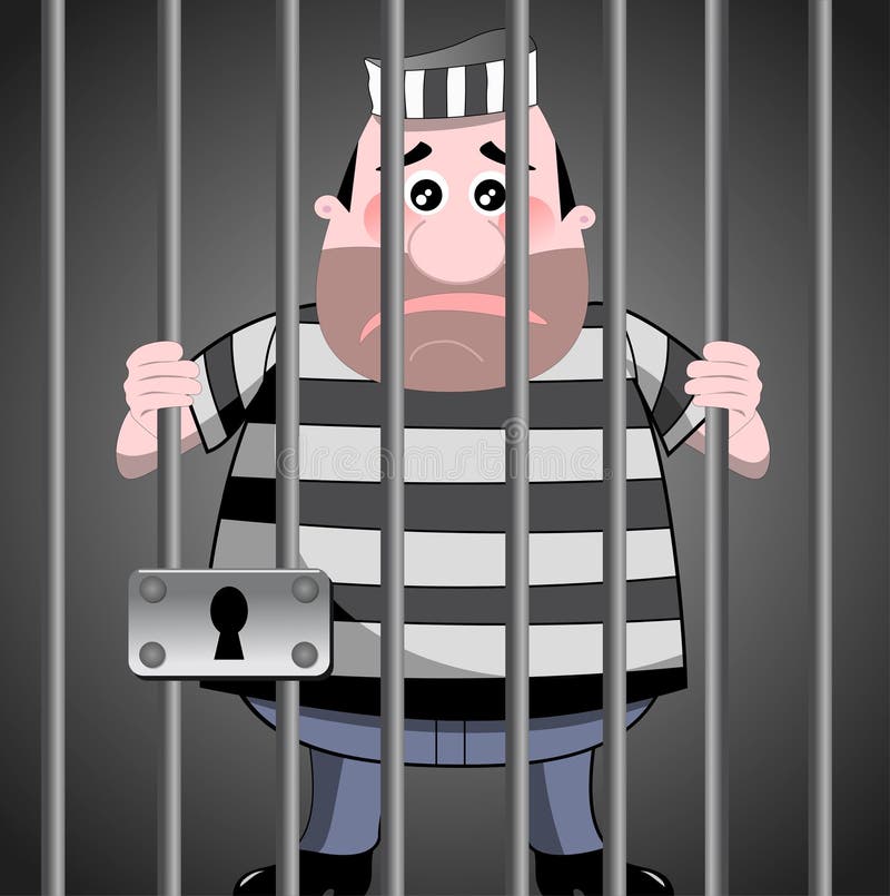 Prisioneiro Atrás Das Grades Ilustração do Vetor - Ilustração de bloco ...