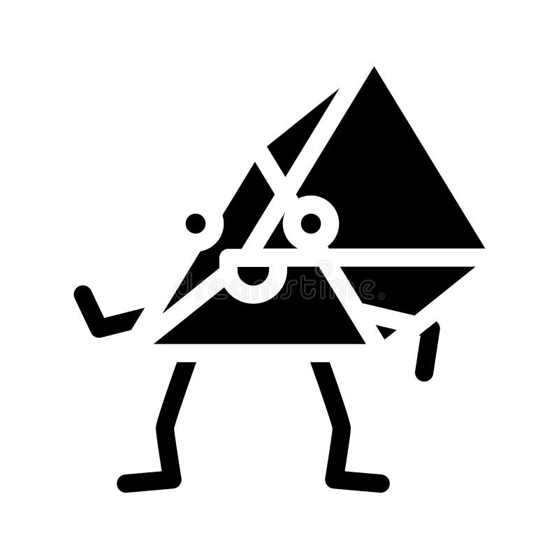 Prism Geometric Shape Character Glyph Icon Vector Illustration Stock ...