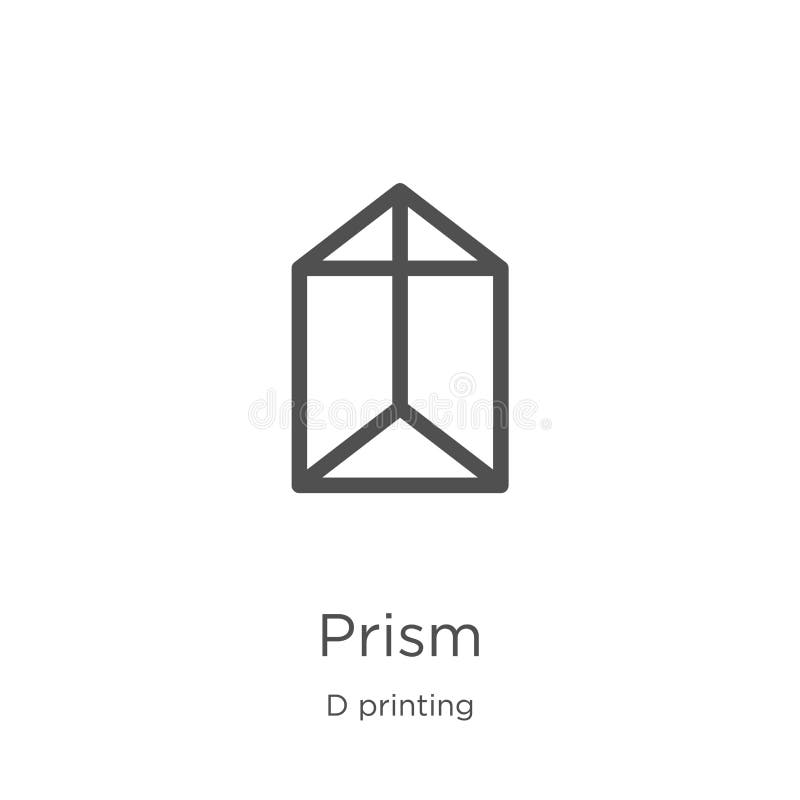 Prism Icon Vector from D Printing Collection. Thin Line Prism Outline ...