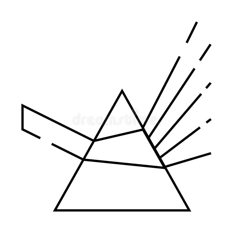 Prism Light Line Icon Vector Illustration Stock Illustration ...