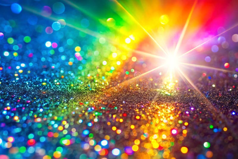 Prism Light Rainbow Texture with Glittering Sunlight Effect Stock ...