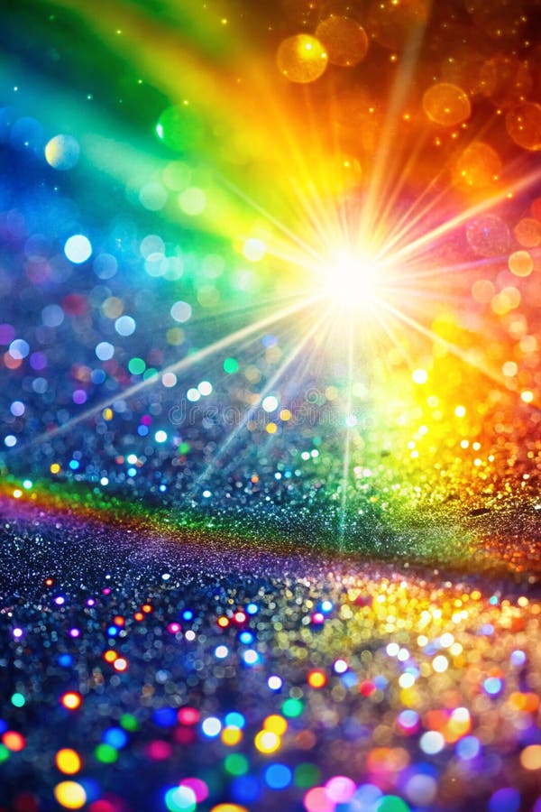 Prism Light Rainbow Texture with Glittering Sunlight Effect Stock ...