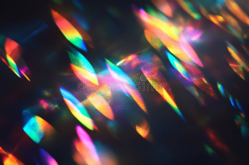 Prism Light Reflections Displayed on a Black Background, Creating ...