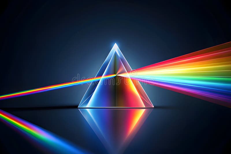 Prism Light Refraction Forming Rainbow-colored Wave Distortions Stock ...