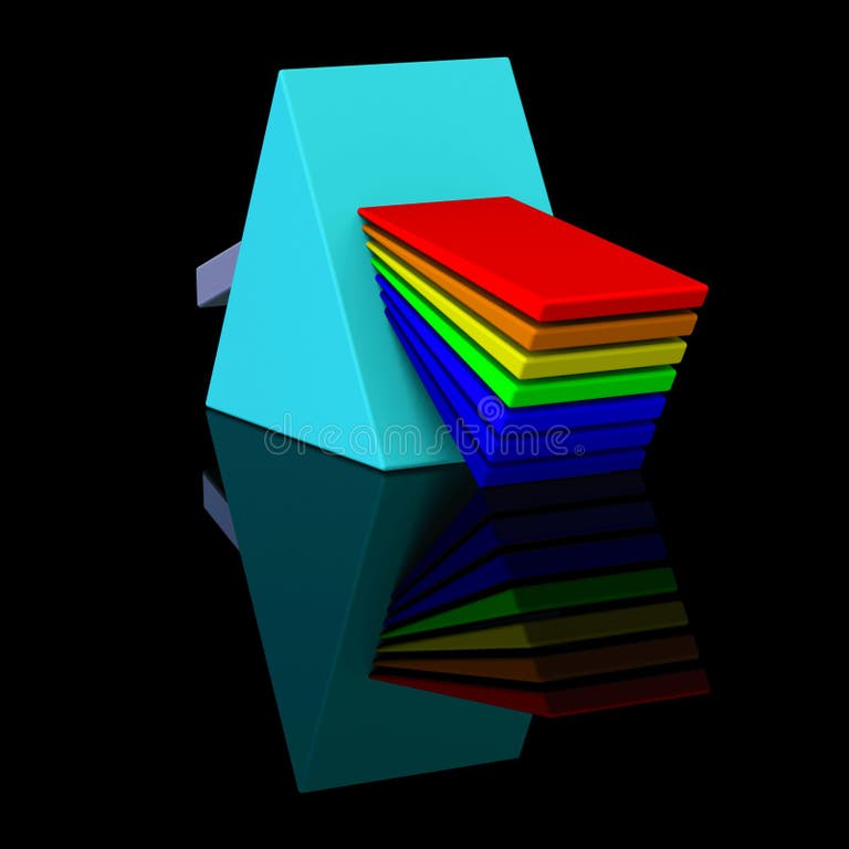 Prism. Light Separated To Spectrum through Prism. Optics Physics. Light ...