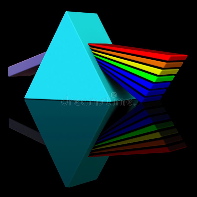 Prism. Light Separated To Spectrum through Prism. Optics Physics. Light ...