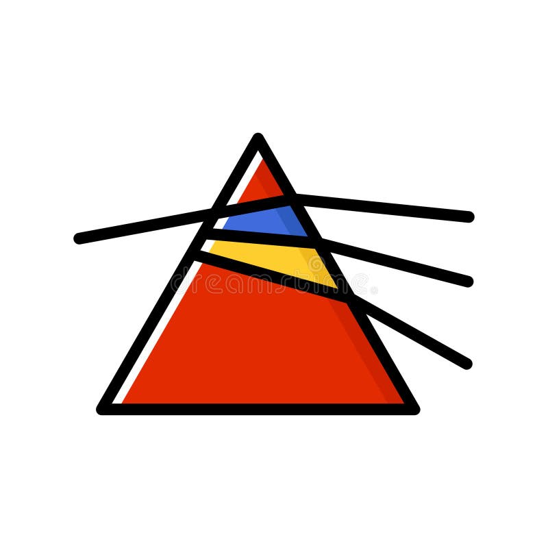 Prism Line Colourful Vector Icon. Light Refraction Vector Illustration ...