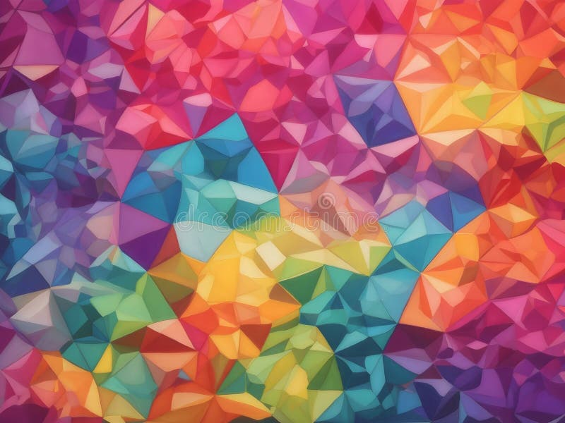 Prism Polygon Symphony: Vibrant Abstract Background Stock Illustration ...