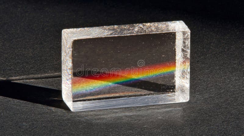 A Prism with a Rainbow Reflection. Stock Image - Image of vibrant ...