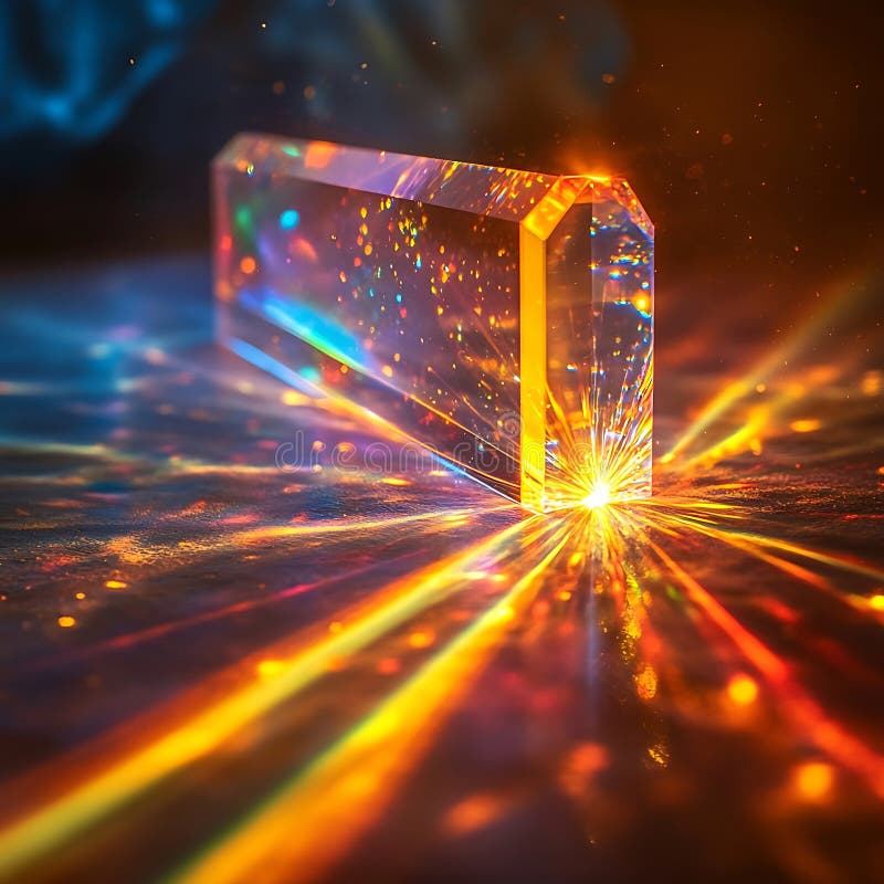 Prism Reflecting Colorful Light Rays Creating an Abstract Background ...