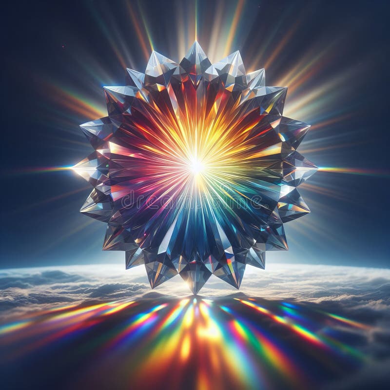 Prism Reflecting Sunlight into a Rainbow Pattern Stock Illustration ...