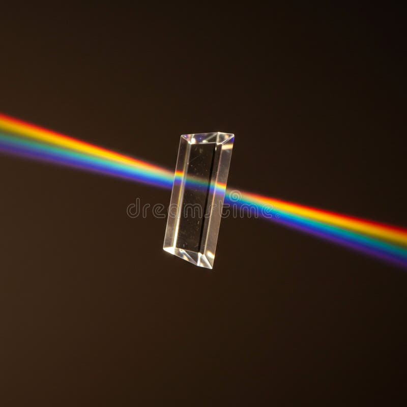 A Prism Refracts a Beam of Light into a Spectrum of Colors, Forming a ...