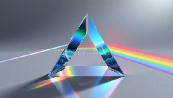 Prism Shift Gradient Splitting through Triangular Lens Glass, Rainbow ...