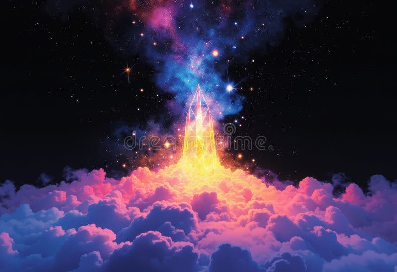 Prism Splitting Light into a Vibrant Spectrum Against a Black ...