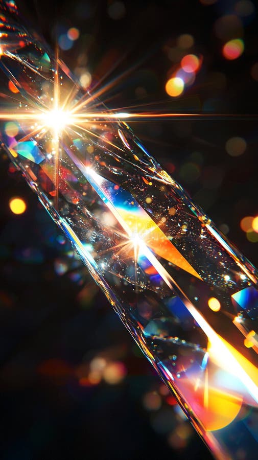 Prismatic Crystal Light Refraction Abstract Background Bokeh Lights ...