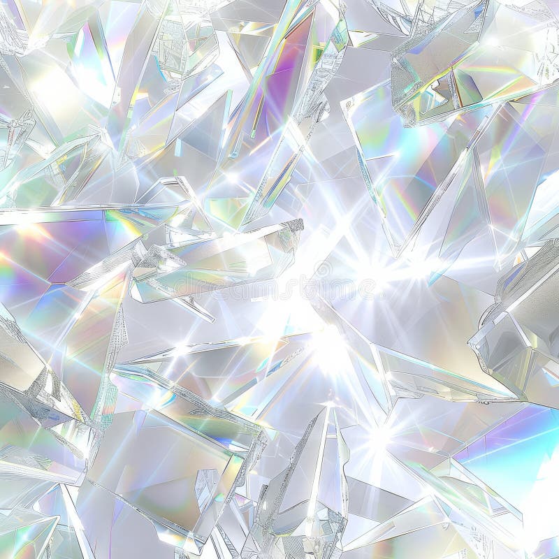 Prismatic Crystals in a Digital Art Kaleidoscope of Colors Stock ...