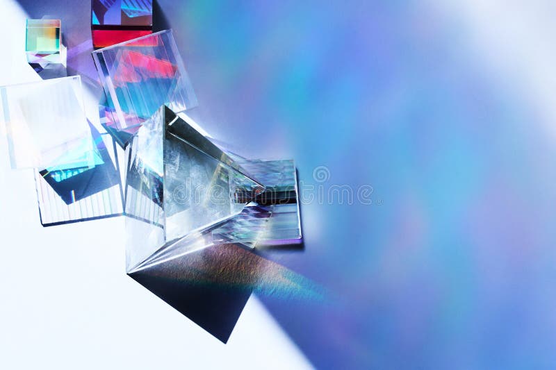 Prismatic Cubes. Colorful Glass Cubes Casting Rainbow Reflections Stock Image - Image of ...