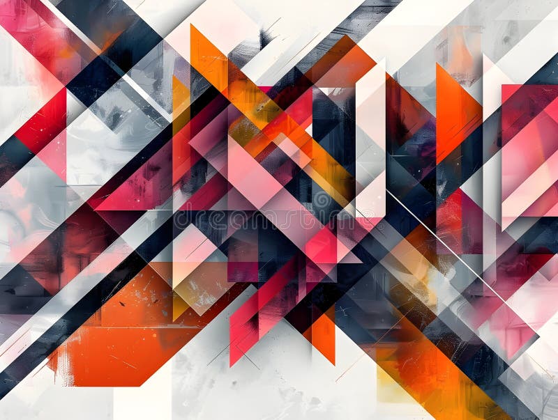 Prismatic 3D Geometric Abstract Artwork with Kaleidoscopic ...