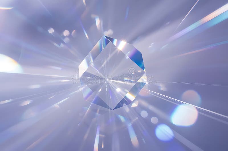 Prismatic Diamond with Radiating Light Beams Stock Illustration ...