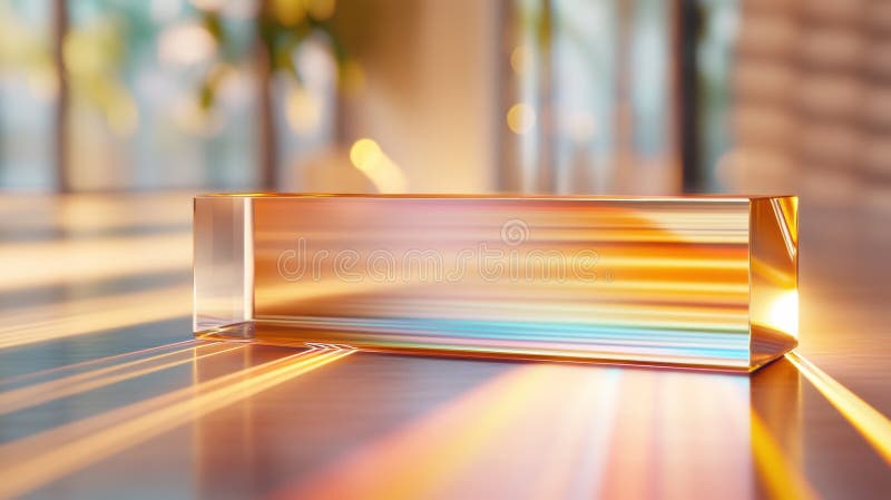 Prismatic Glass Block Casting Vibrant Rainbow Reflections on a Sunlit ...