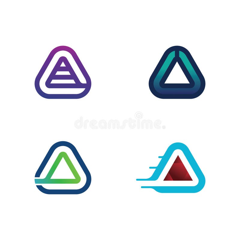 Prismatic Letter Logo in Triangle Composition Featuring Color Gradient ...