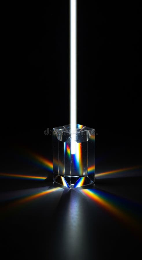 Prismatic Light Refraction through Crystal Cube Stock Illustration ...