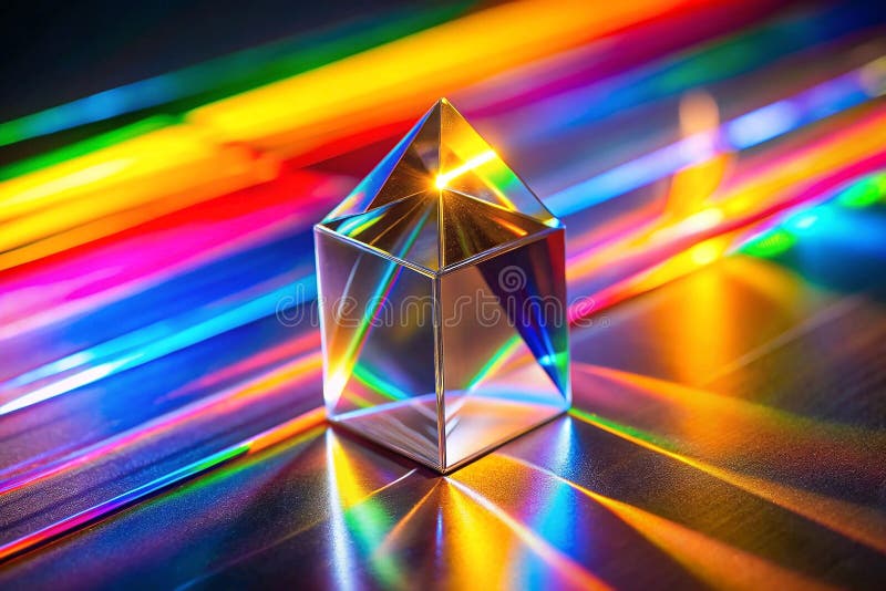 Prismatic Light Refraction on a Metallic Surface Stock Illustration ...