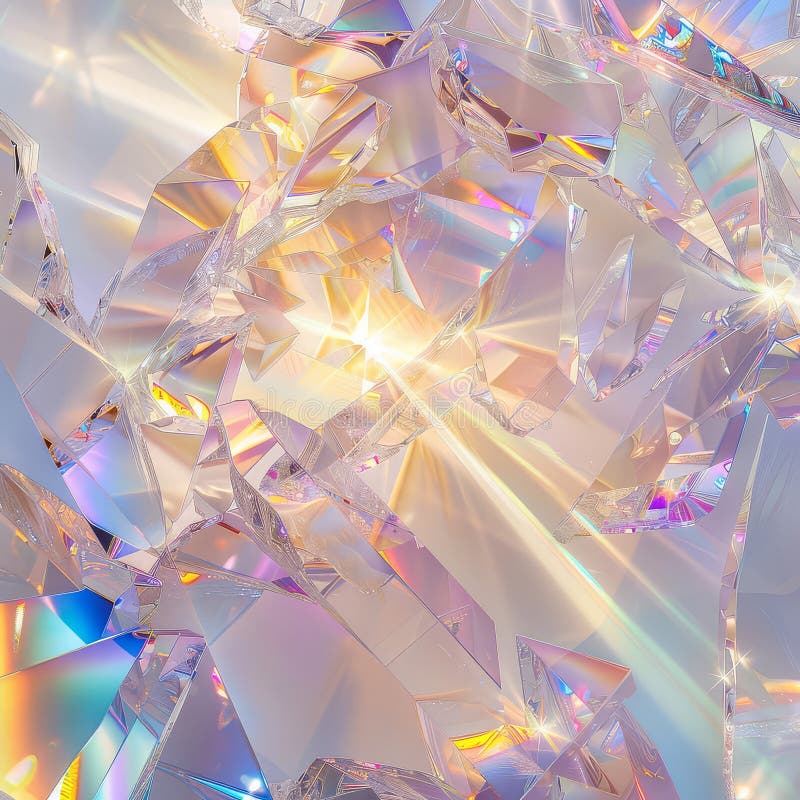 Prismatic Light Show from within Colorful Glowing Crystals Stock ...