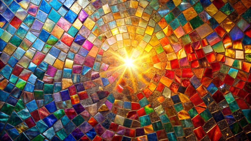 Prismatic Mosaic a Patchwork of Light and Color Generative AI Stock ...