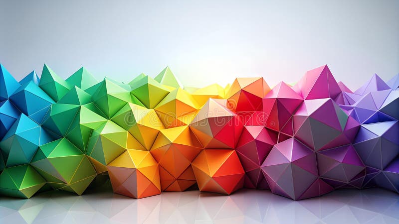 Prismatic Polygons in a White Void AI Generated Stock Illustration ...