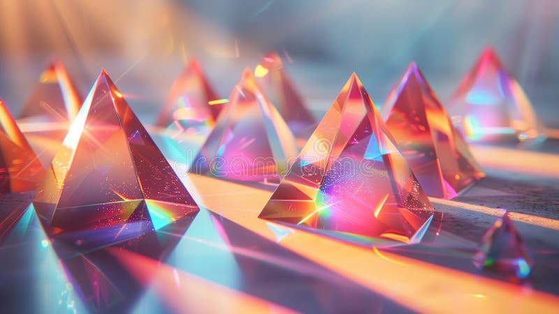 Prismatic Pyramid Reflections Stock Illustration - Illustration of ...