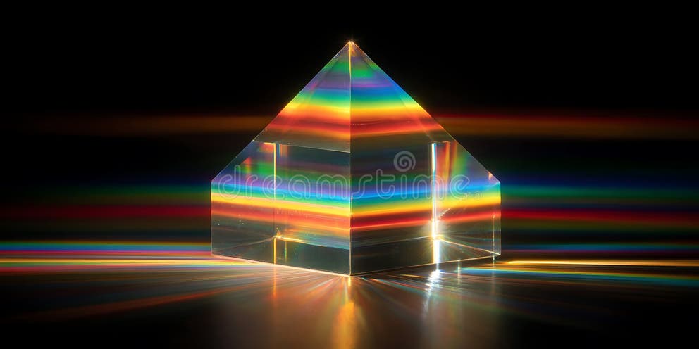 Prismatic Pyramid a Spectrum of Light Stock Illustration - Illustration ...