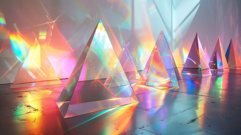 Prismatic Pyramids on Background Stock Illustration - Illustration of ...