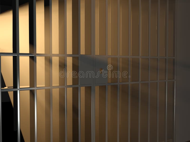 Prison, Barres De Prison Sur Le Fond Foncé De Mur De Briques, Bannière ...