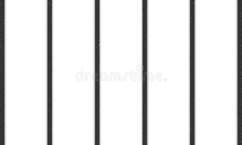 Prison Bars Pattern, Dark Vertical Lines on White Background, Symbol of ...