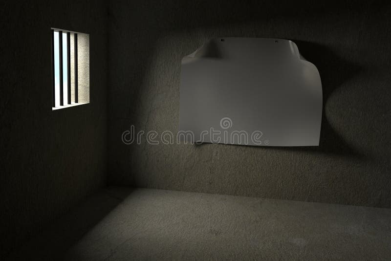 Prison with Blank Poster stock illustration. Illustration of detainee ...