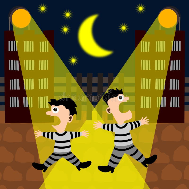 A Prisoner Escapes from Prison. Jailbreak Stock Vector - Illustration ...