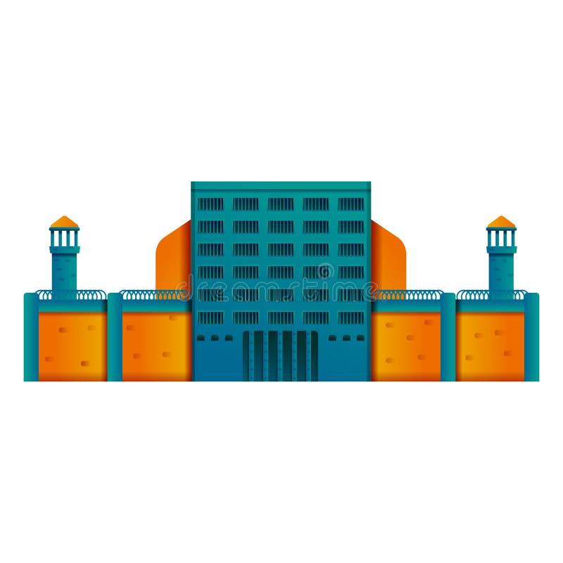 Prison building icon stock vector. Illustration of accommodation ...