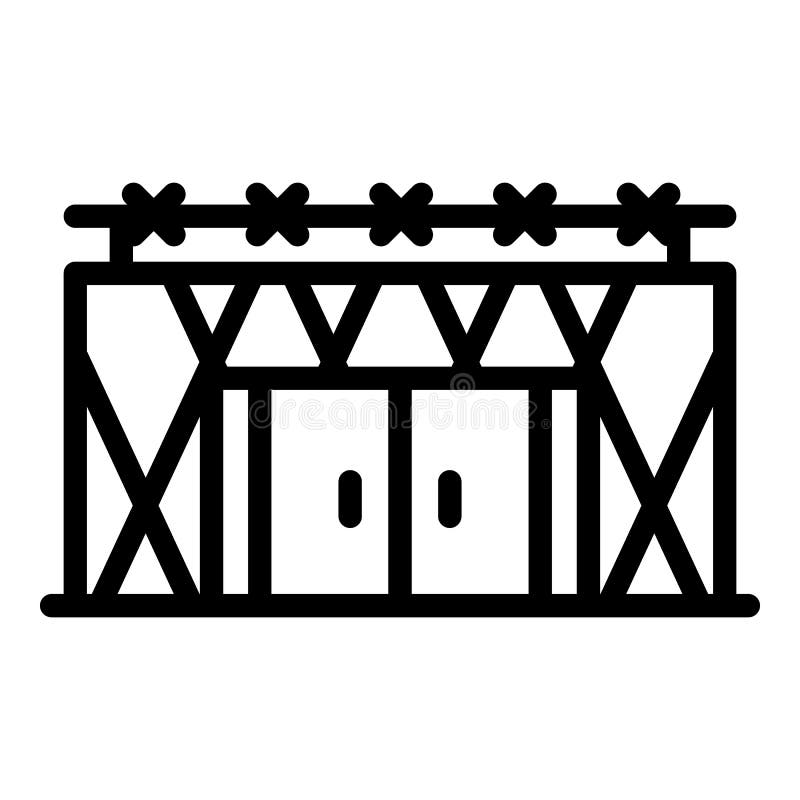 Prison Building Icon, Outline Style Stock Vector - Illustration of ...