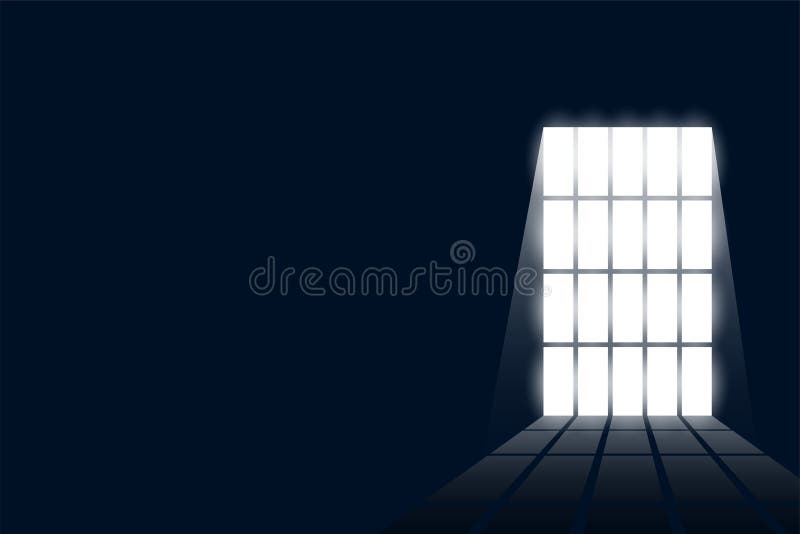 Prison Jail Window Design with Light Effect Stock Vector - Illustration ...