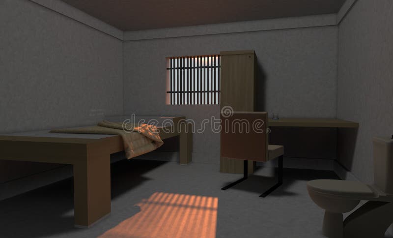 Modern Prison Cell stock illustration. Illustration of concrete - 13483500