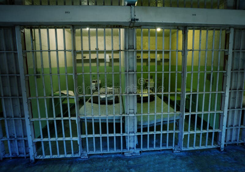 Prison Cell Behind the Bars in America Stock Photo - Image of justice ...