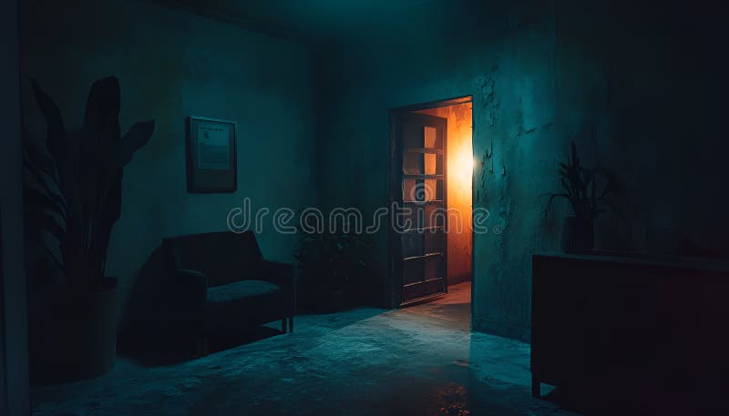 Prison Cell, a Dark Small Room, Cold Colors, a Warm Light Source in a ...