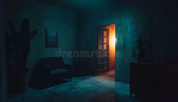 Prison Cell, a Dark Small Room, Cold Colors, a Warm Light Source in a ...