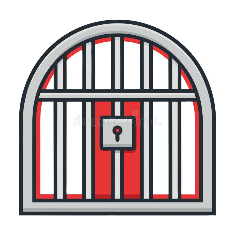 Prison Cell Door Modern Vector Design for Tattoo or Graphic Projects ...