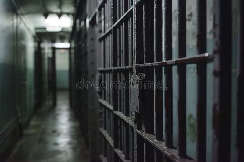 A Prison Cell and a Grid. the Concept of Incarceration Stock Image ...
