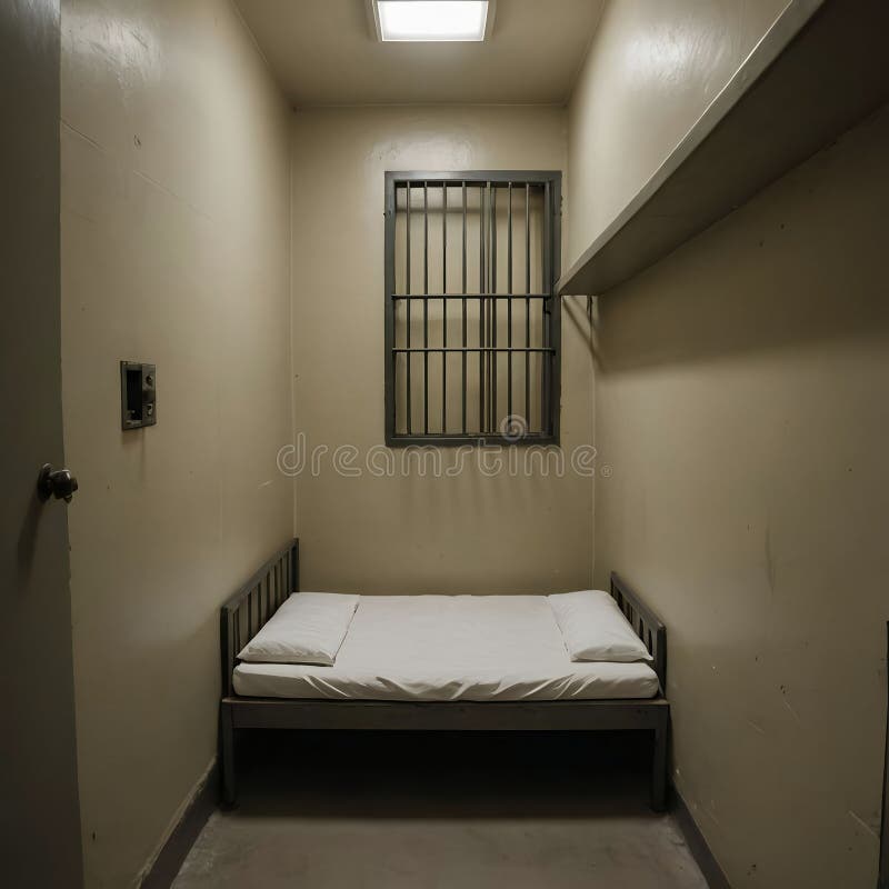 PRISON CELLS INTERIOR with ONE BED Stock Illustration - Illustration of ...