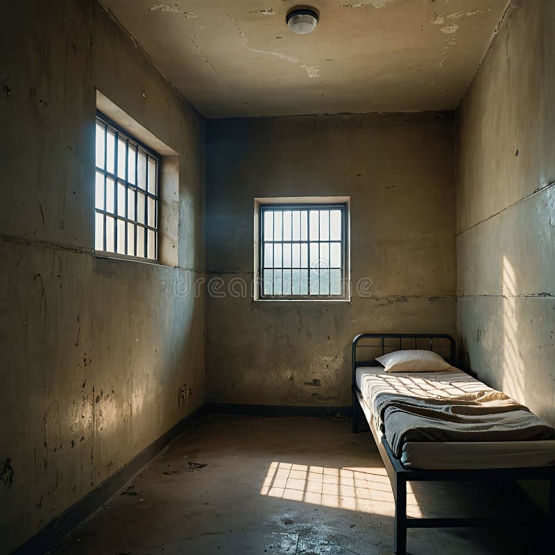 PRISON CELLS INTERIOR with ONE BED Stock Illustration - Illustration of ...